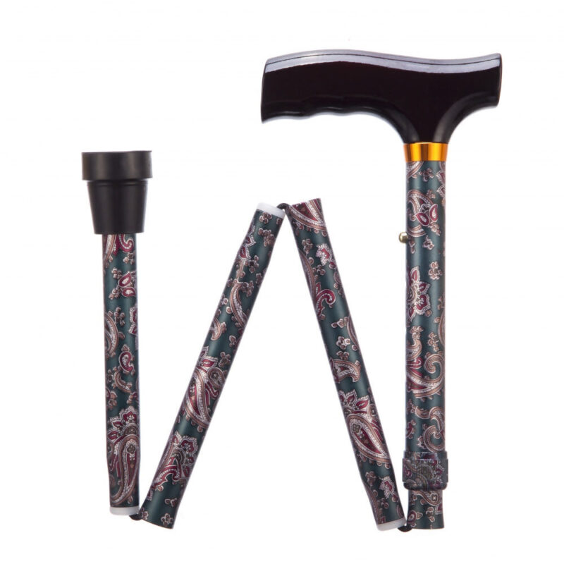 Folding Adjustable Walking Sticks – Paisley – Wheelchair Accessible ...